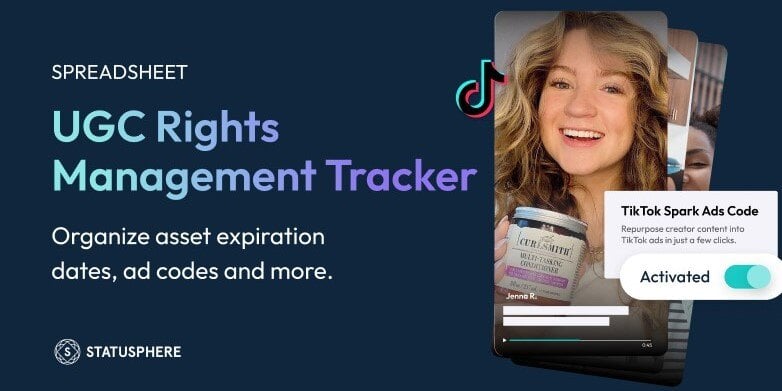 UGC Rights Management & Ad Tracking Spreadsheet